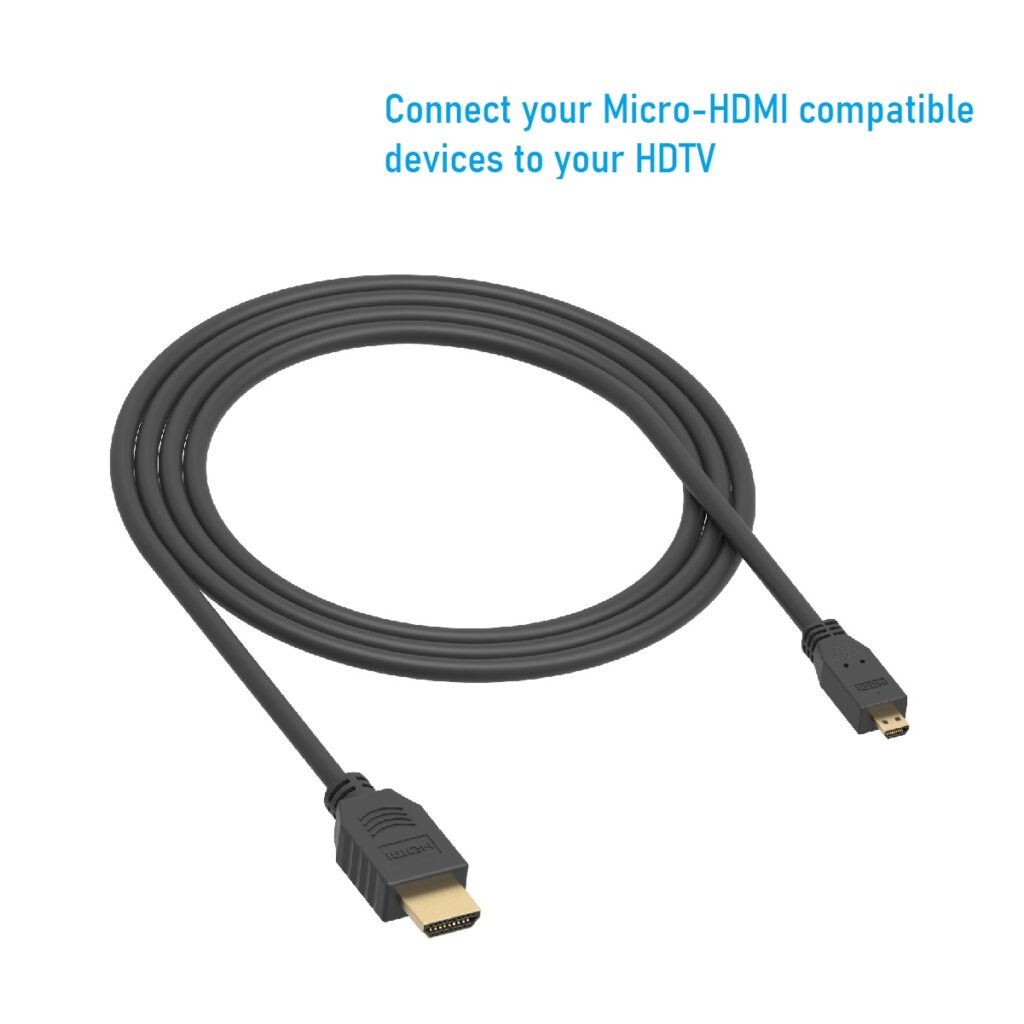 High Speed HDMI Male / Micro (Type D) Male Slim Cable - Plugsters